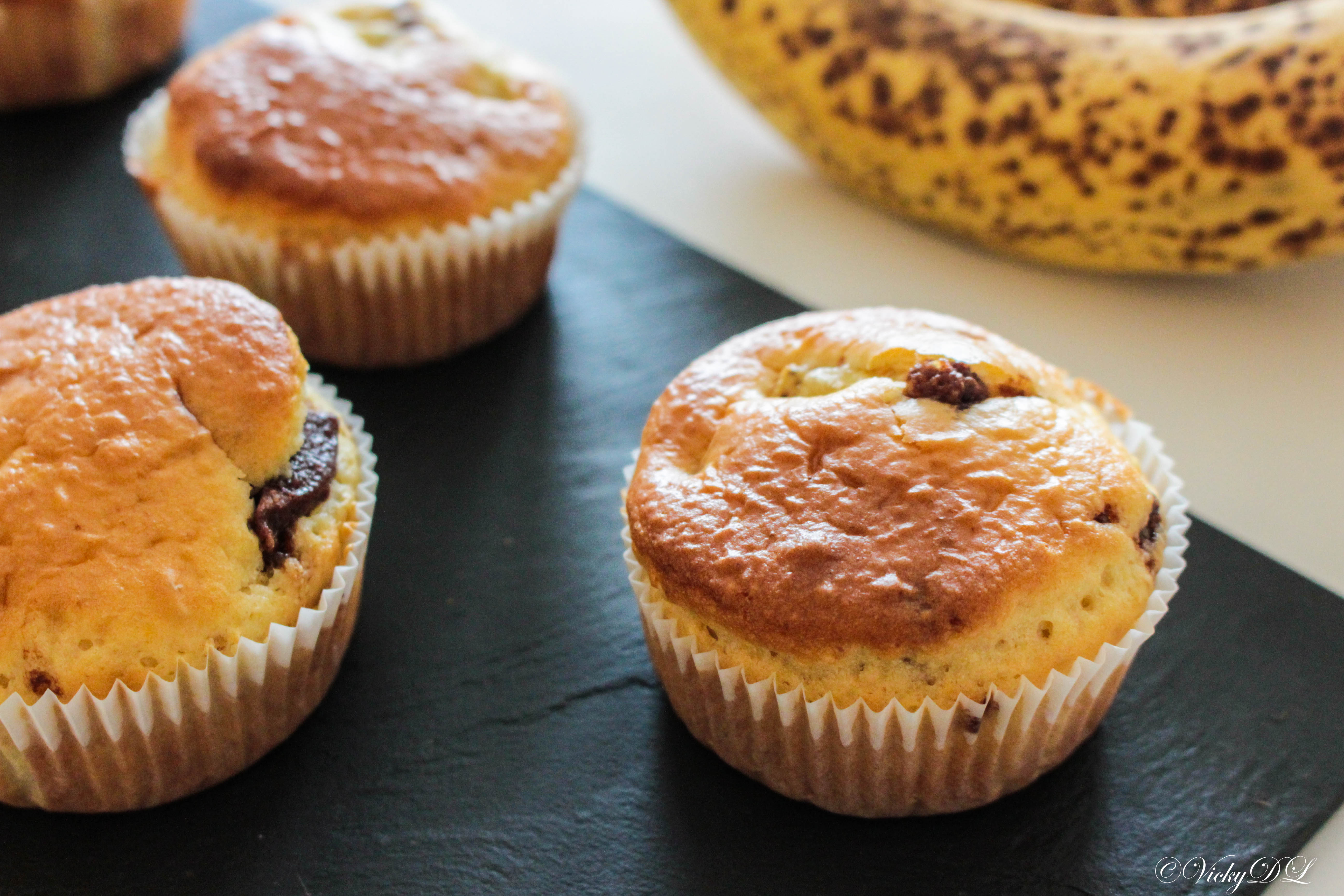 Muffins met chocolade en banaan – Vickylicious
