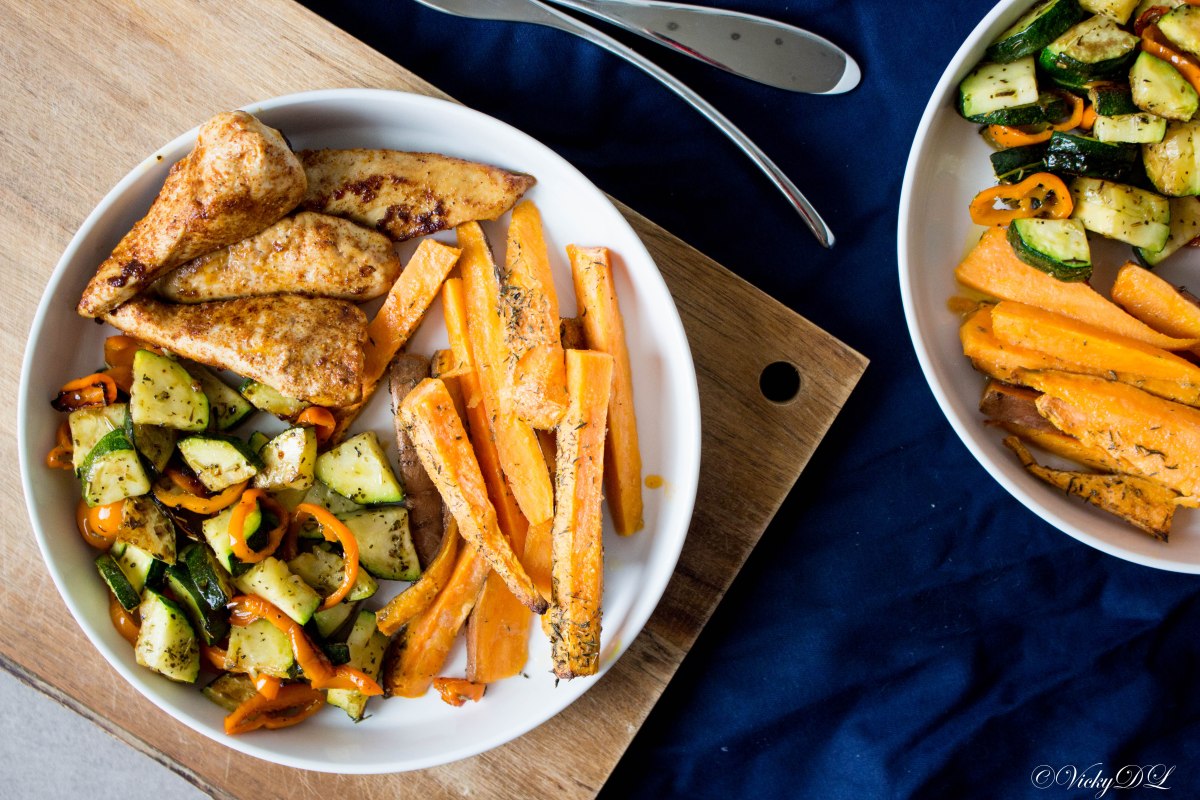 Zoete aardappel met kip en courgette – Vickylicious