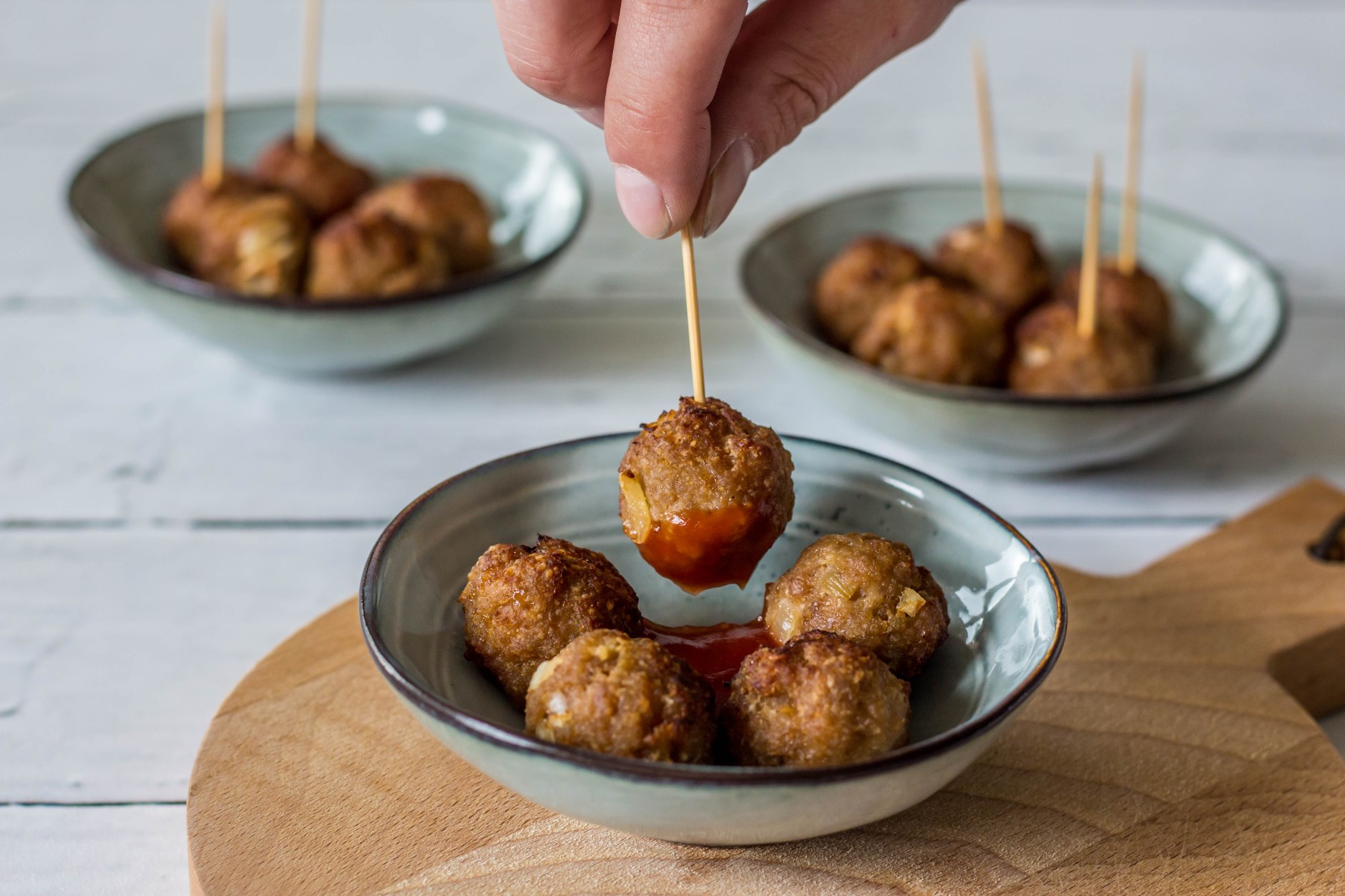 Mini gehaktballetjes uit de hetelucht friteuse – Vickylicious